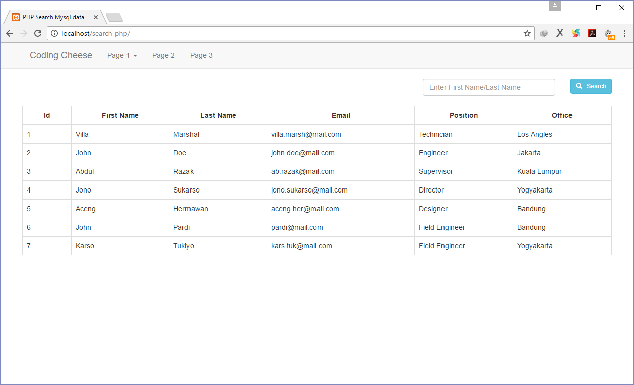 Simple Search Feature With Php And Mysql Coding Cheese