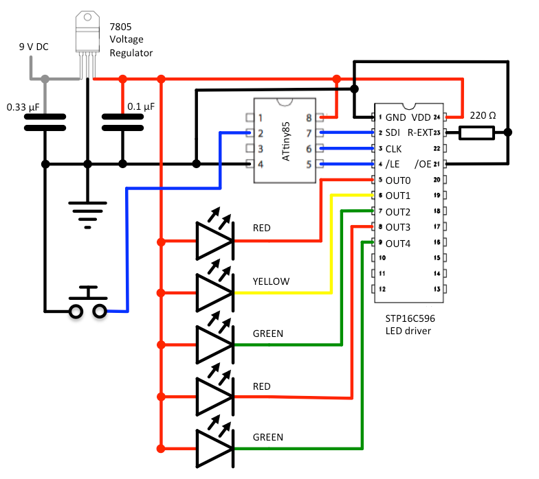 knits and bits: Traffic Light with ATtiny85