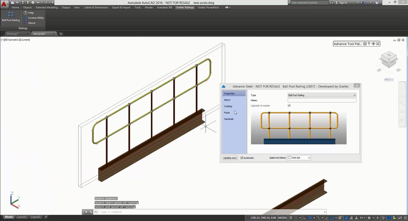 Revit Add-Ons: Railing Designer for Advance Steel