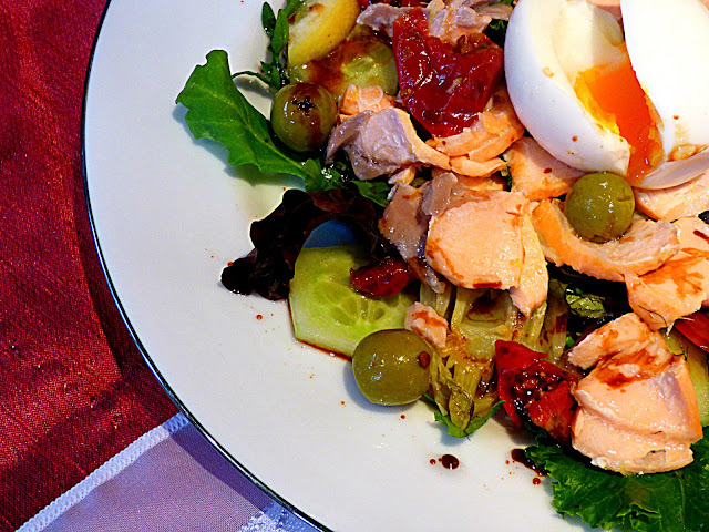 Chez Maximka: Poached salmon salad with soft-boiled eggs