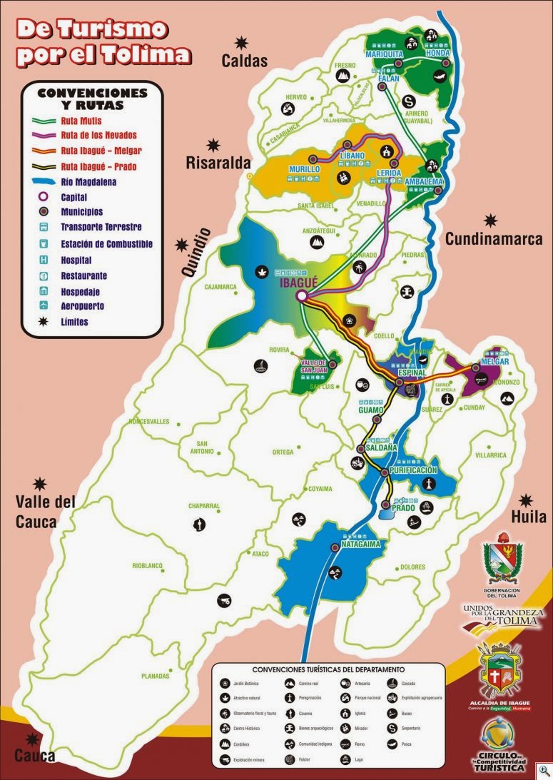 TEMAS CULTURALES: MAPA GEOGRÁFICO DEL TURISMO EN EL TOLIMA