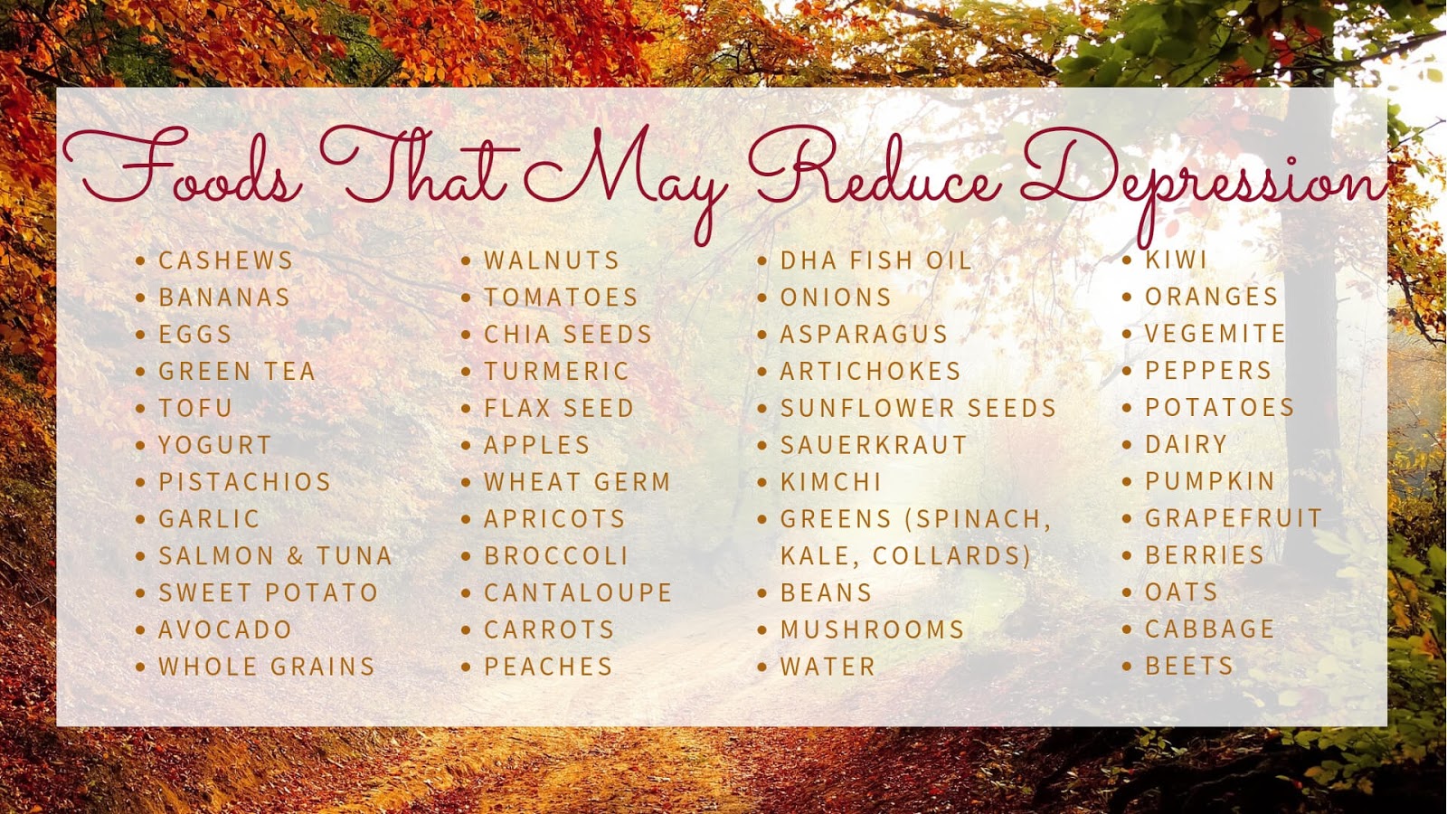 Foods That Help Depression