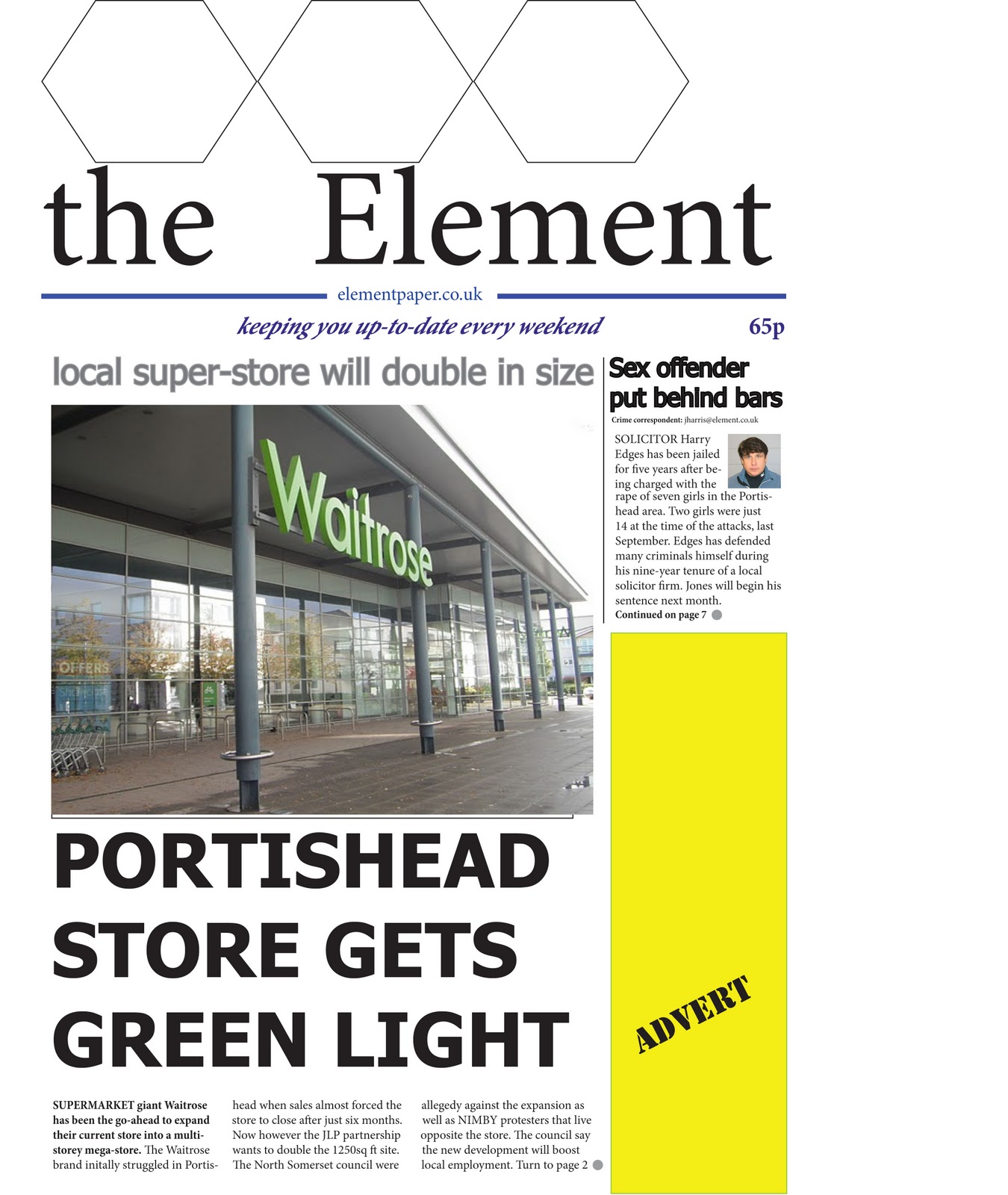 A2 Local Newspaper: Cover and Inside page with my own photos