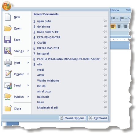 ika pramiswari: fungsi icon pada ms. word