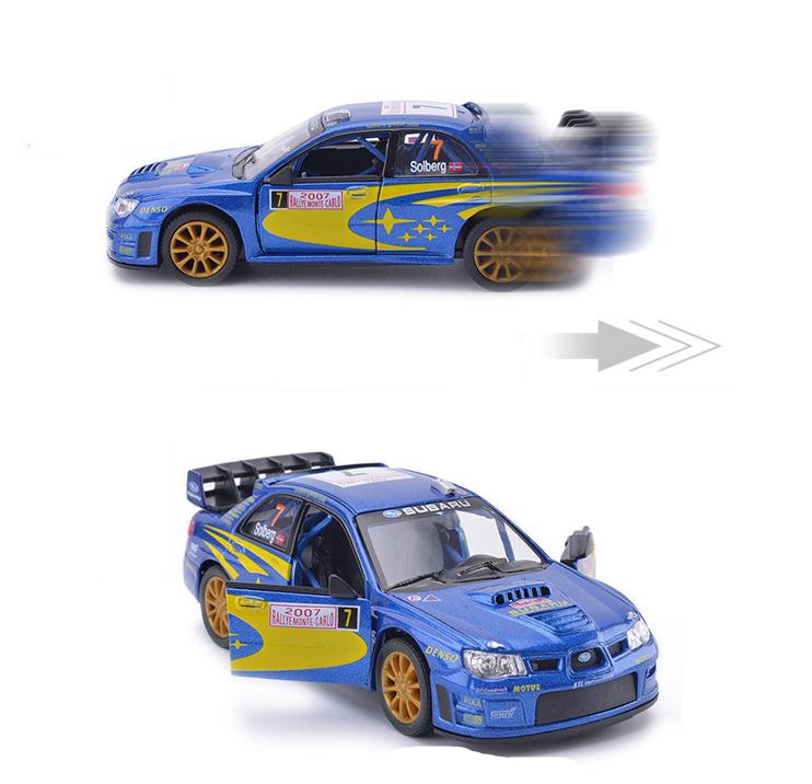 1:36 Subaru WRX STI Blue Alloy Diecast Car Model Toys Vehicle ...