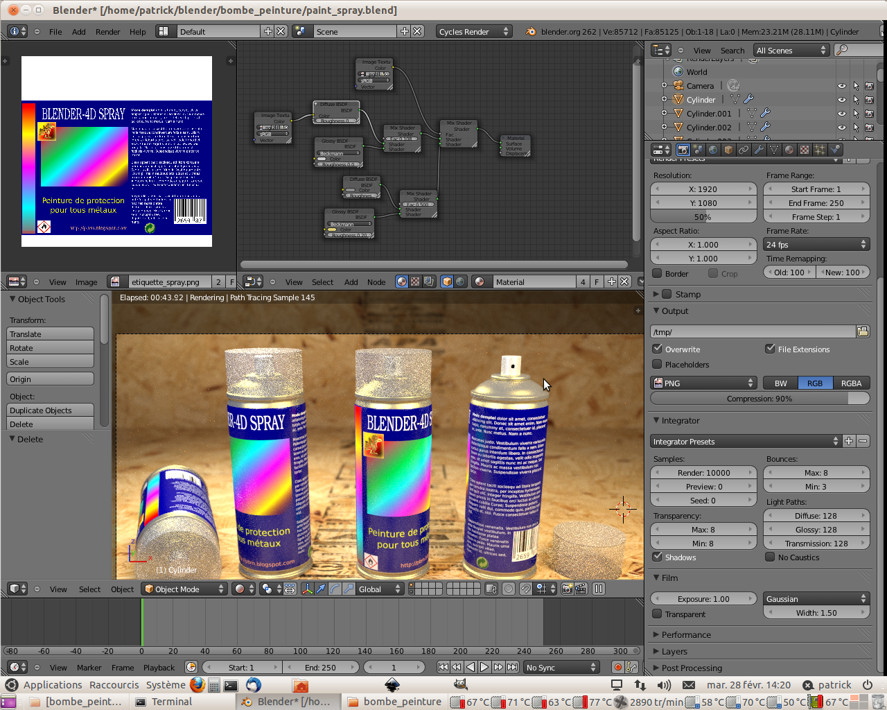 Blender-4d: Spray paint dans Blender Cycles