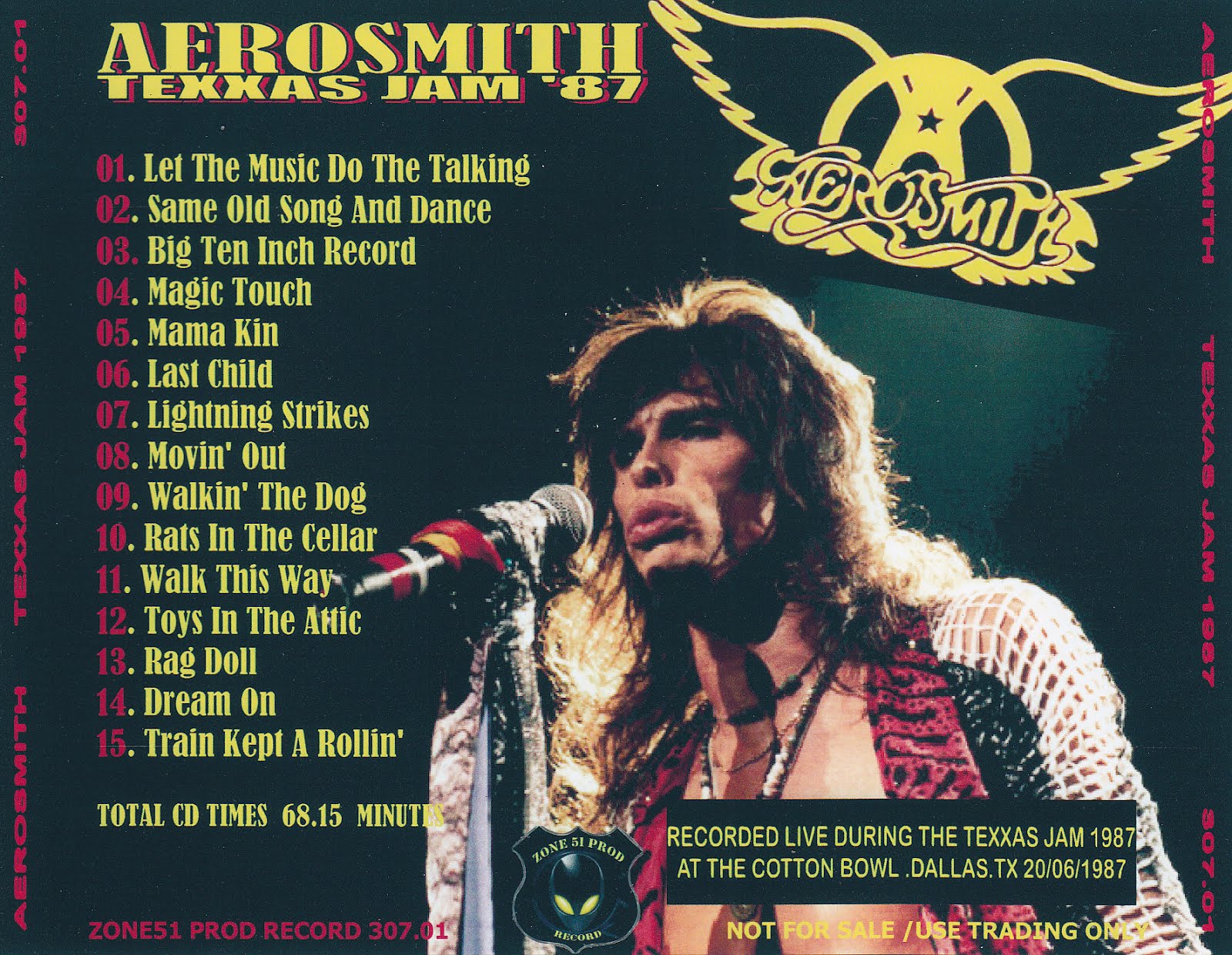 AEROSMITH BOOTLEGS COVER ARTS: TEXXAS JAM 1987
