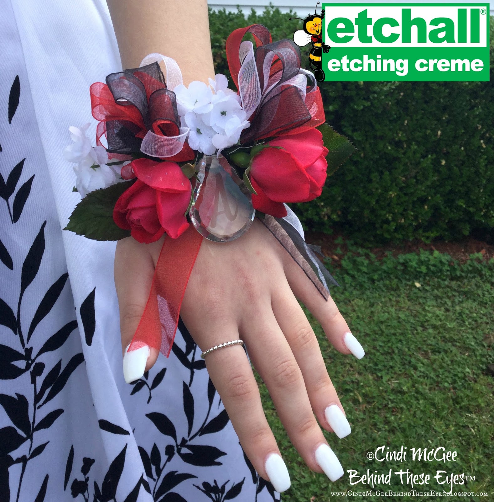 Monogramed Crystal Prom Corsage