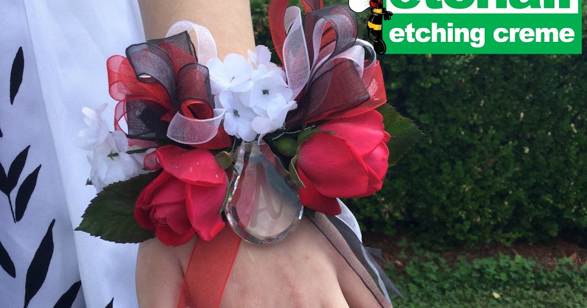 Monogramed Crystal Prom Corsage