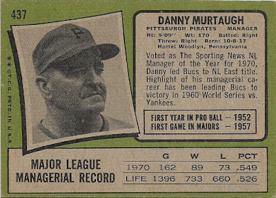 Topps 1971: no. 437 - danny murtaugh