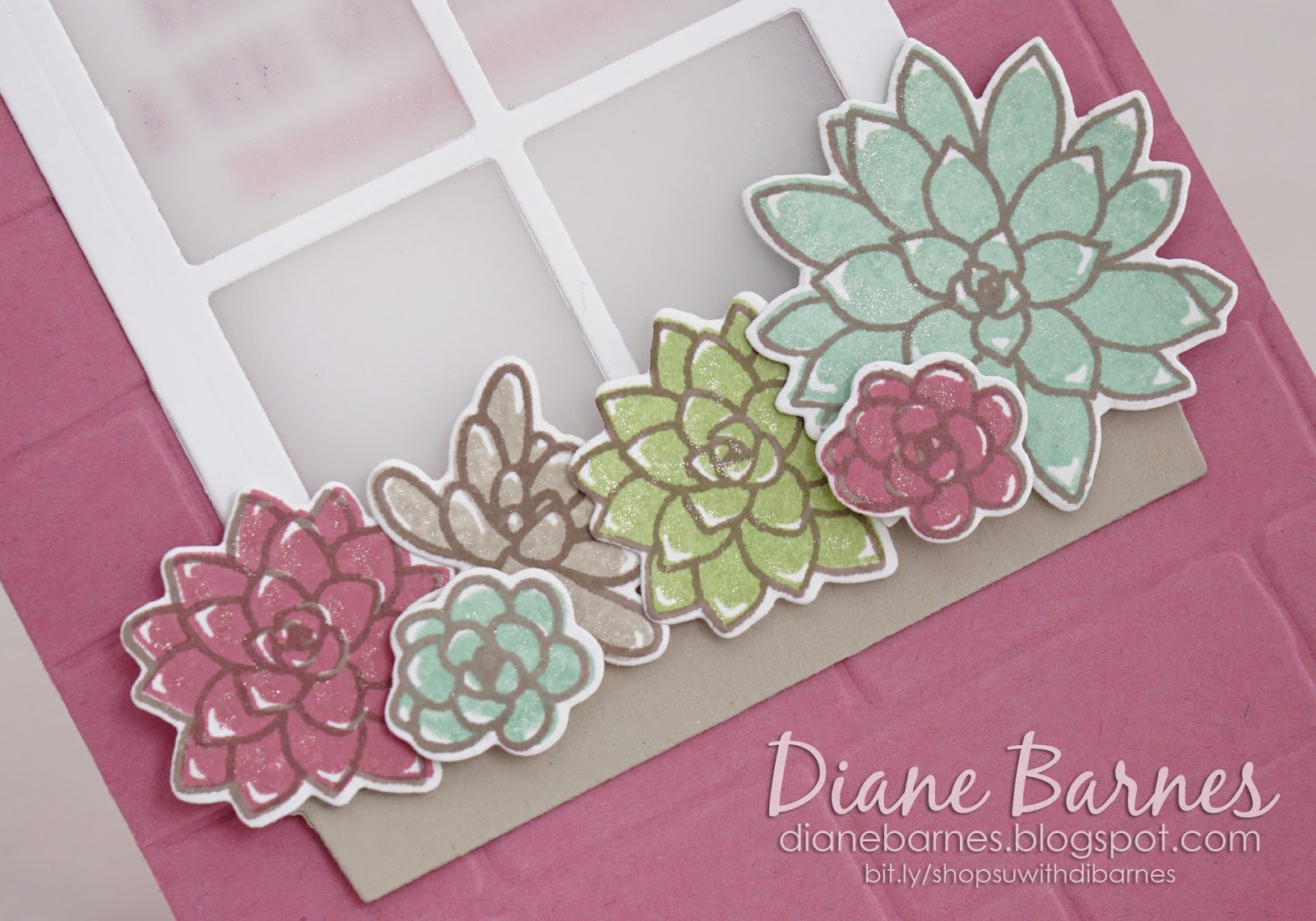 colour me happy: Oh So Succulent window box card & hexagon box
