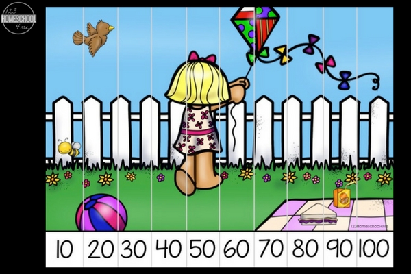 FREE Summer Skip Counting Puzzles