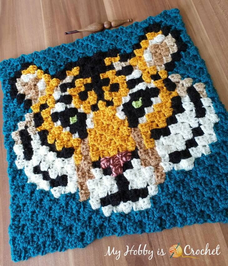 My Hobby Is Crochet: "Tigris, the Siberian Tiger" C2C Square - Free ...