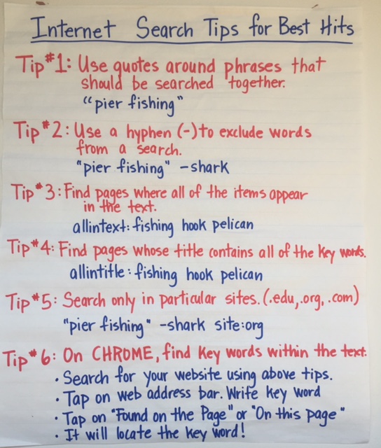 ELA Anchor Charts: Internet Search Tips