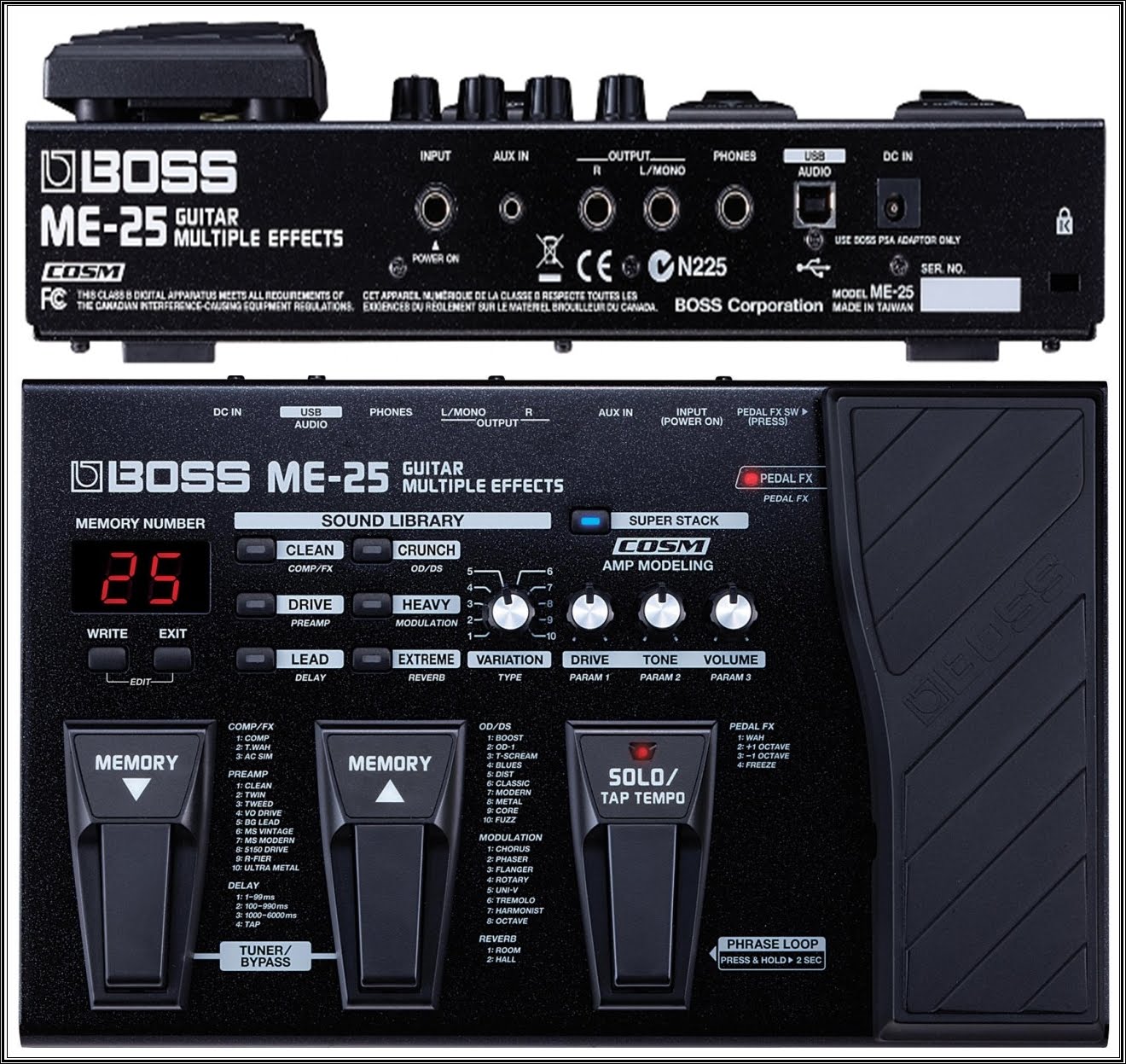 Guitars blog: Boss ME-25 Guitar Multiple Effects Specifications