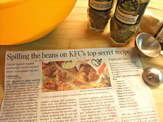 Susan's Savour-It!: Top-Secret KFC Original Recipe Revealed?...