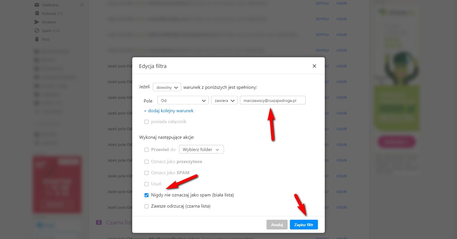 Zapisujesz się na maile, a one nie docierają? Jak znaleźć maile od nas.