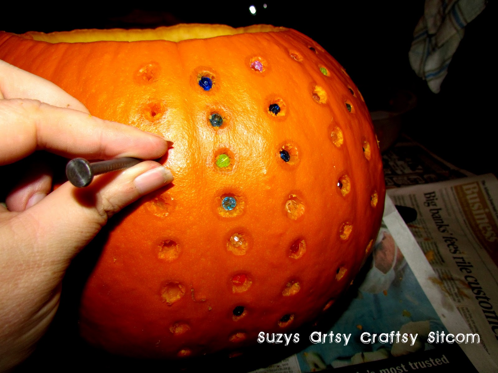 Feature Friday- Jeweled Pumpkin – Suzy's Artsy Craftsy Sitcom
