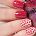 Red Sparkly Leaf Nails - May contain traces of polish