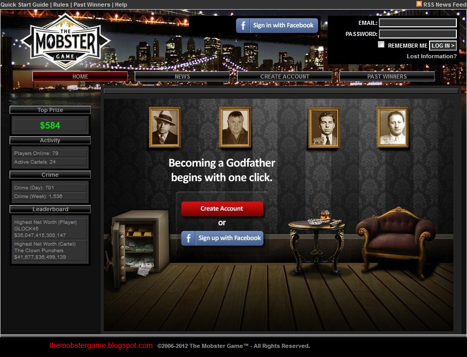 The Mobster Game: Main Page & Homepage 1
