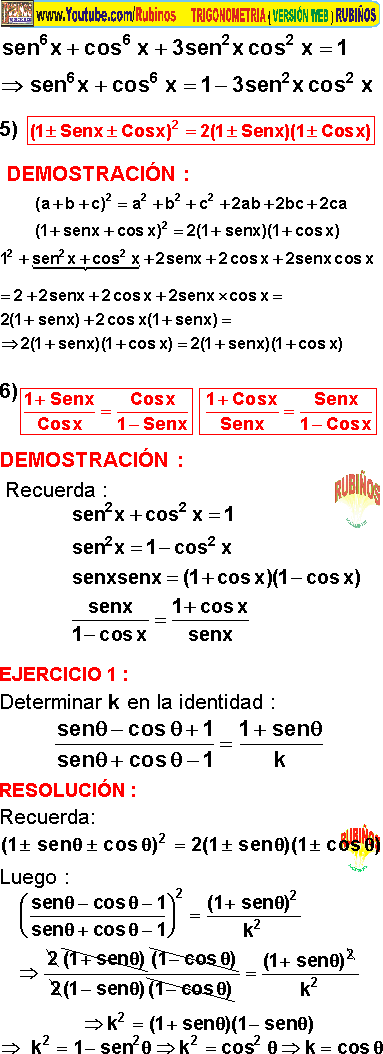 IDENTIDADES TRIGONOMÉTRICAS FUNDAMENTALES EJEMPLOS Y EJERCICIOS ... IDENTIDADES TRIGONOMÉTRICAS FUNDAMENTALES EJEMPLOS Y EJERCICIOS ...