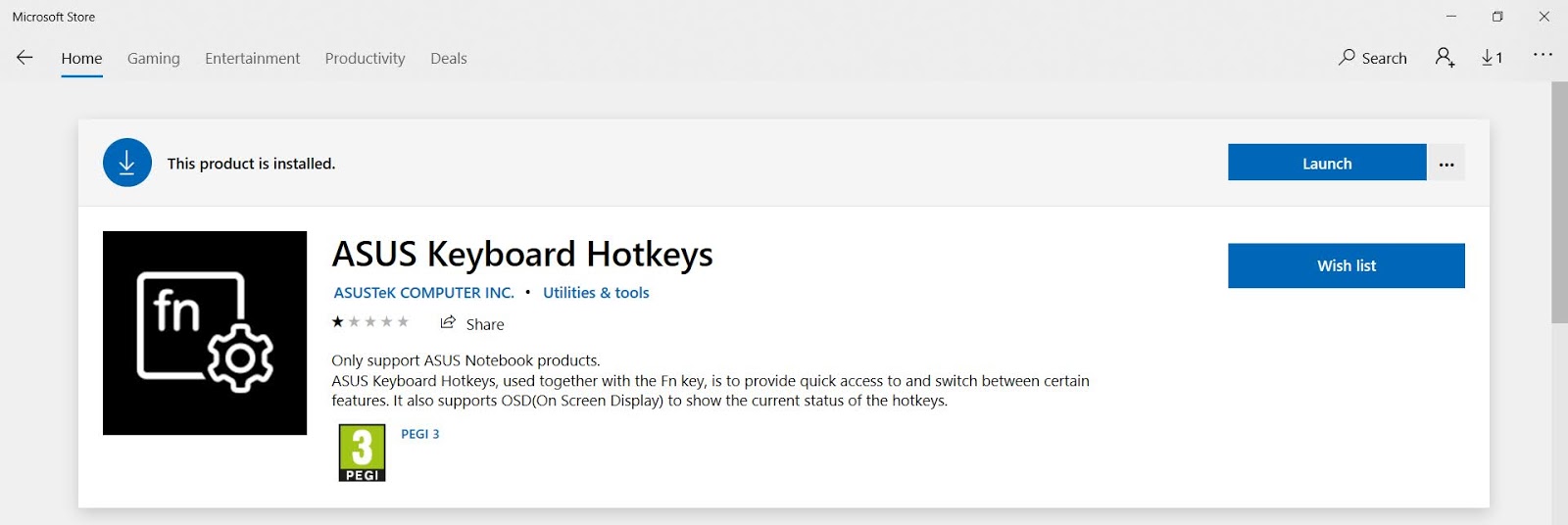Asus Keyboard Hotkeys
