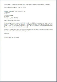 New Branch Opening Announcement Letter