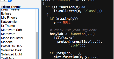 PLABO: Choosing the right dark theme in R studio