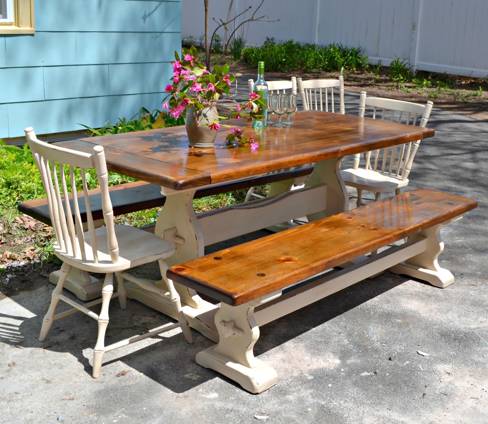 Heir and Space: A Vintage Pine Dining Set in Cream