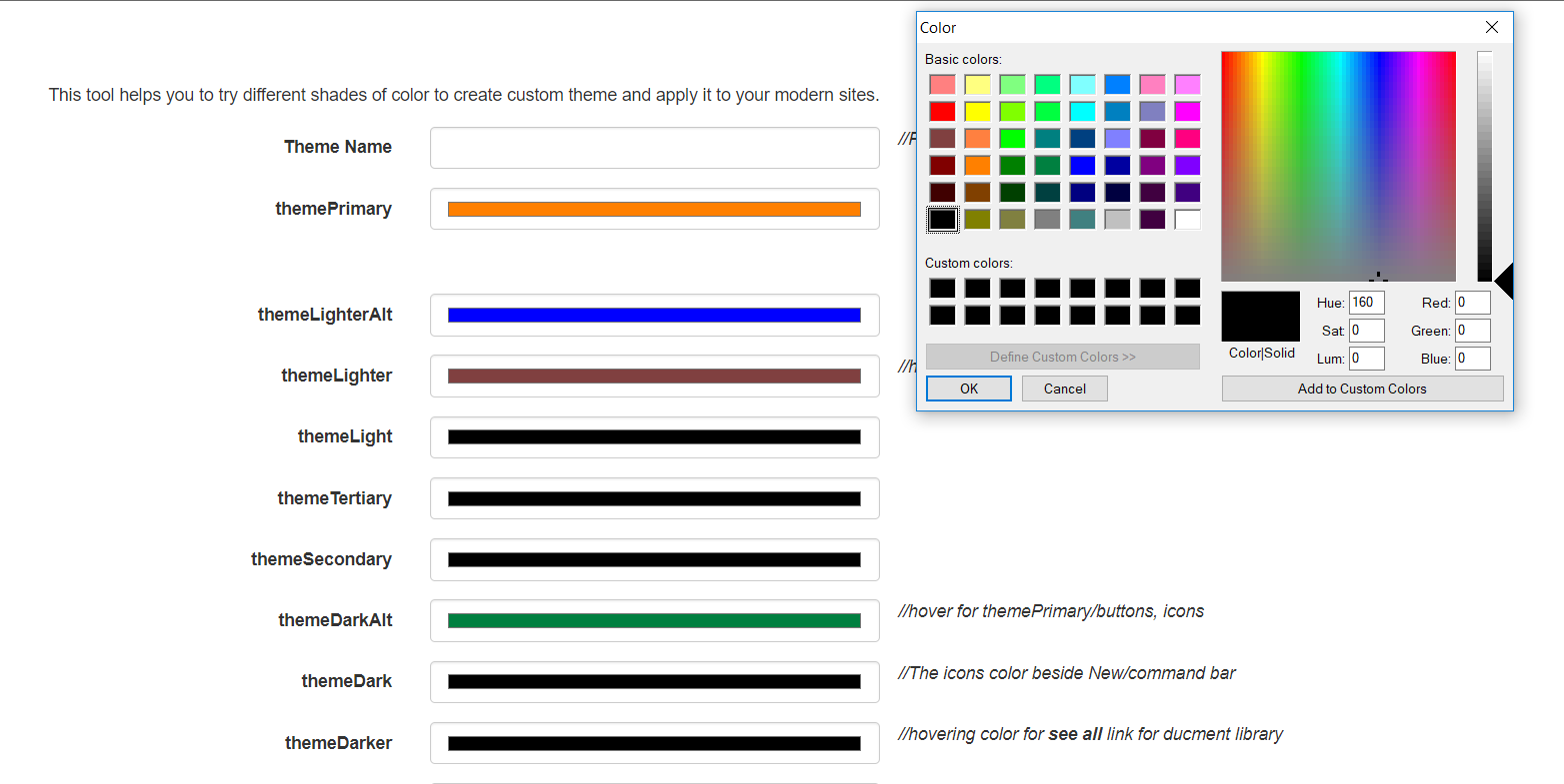 Custom Theme Applicator for SharePoint Online Modern Experience