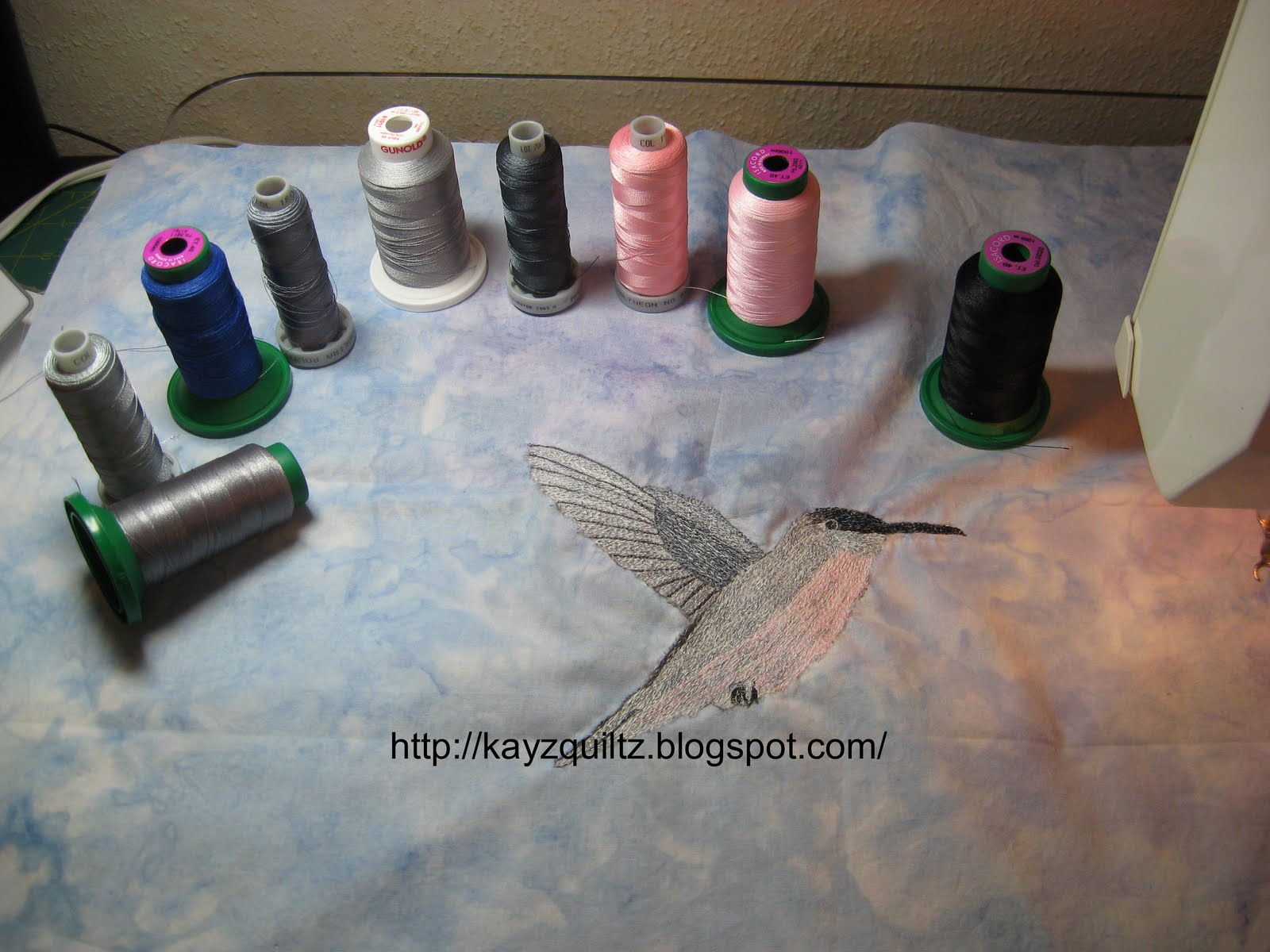 Kay'z Quiltz: Humming Bird Thread Painting Tutorial--Updated!