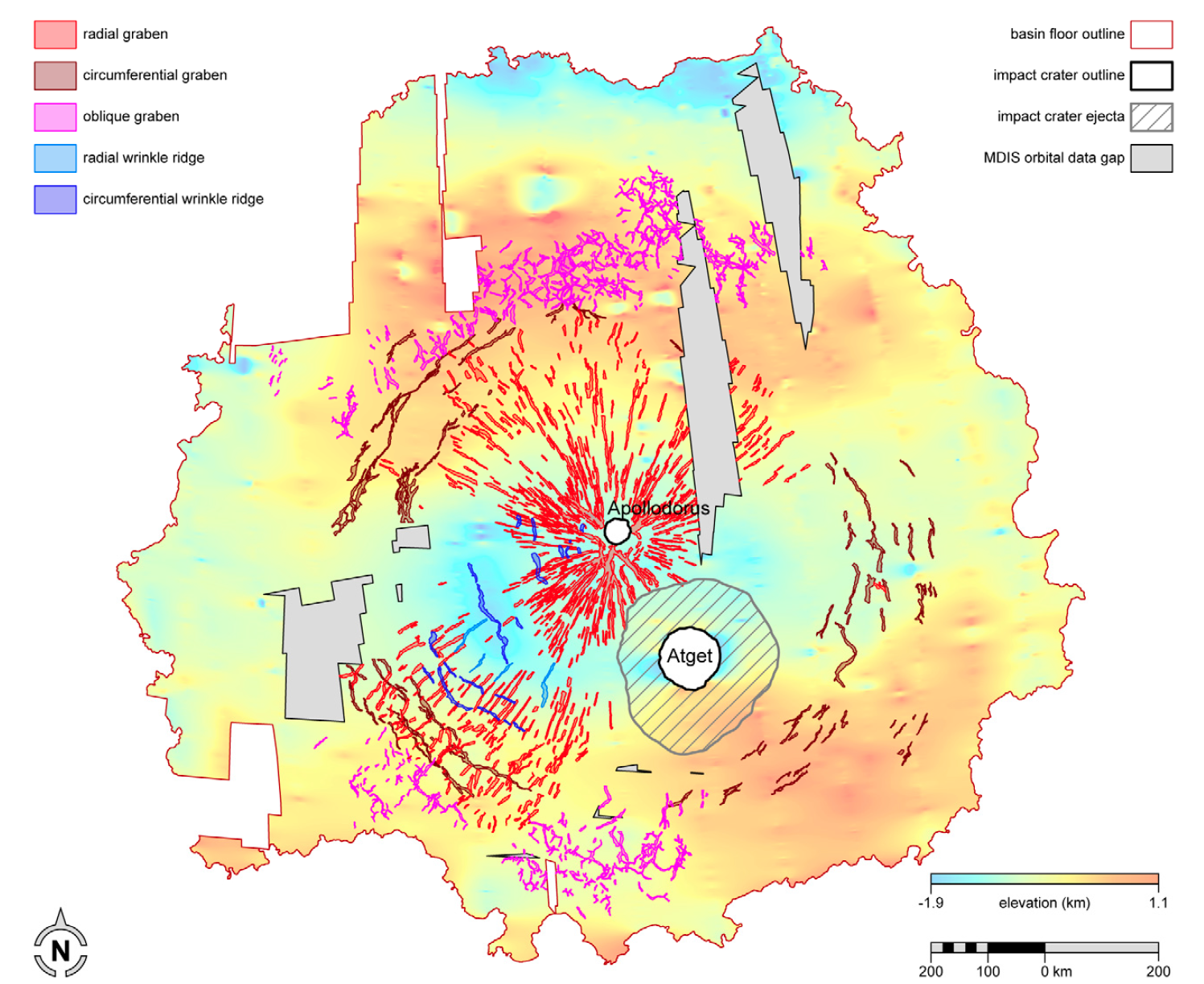 Hermeology: Caloris Basin Tectonic Map
