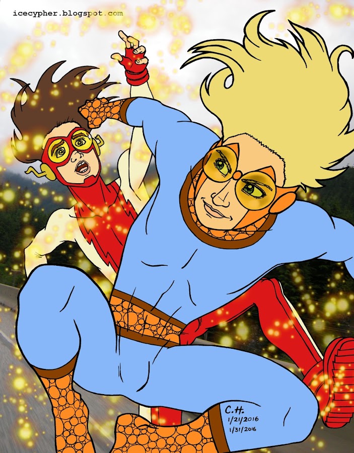 The Icecypher: Marvel Comics and DC Comics: Speedball and Impulse.