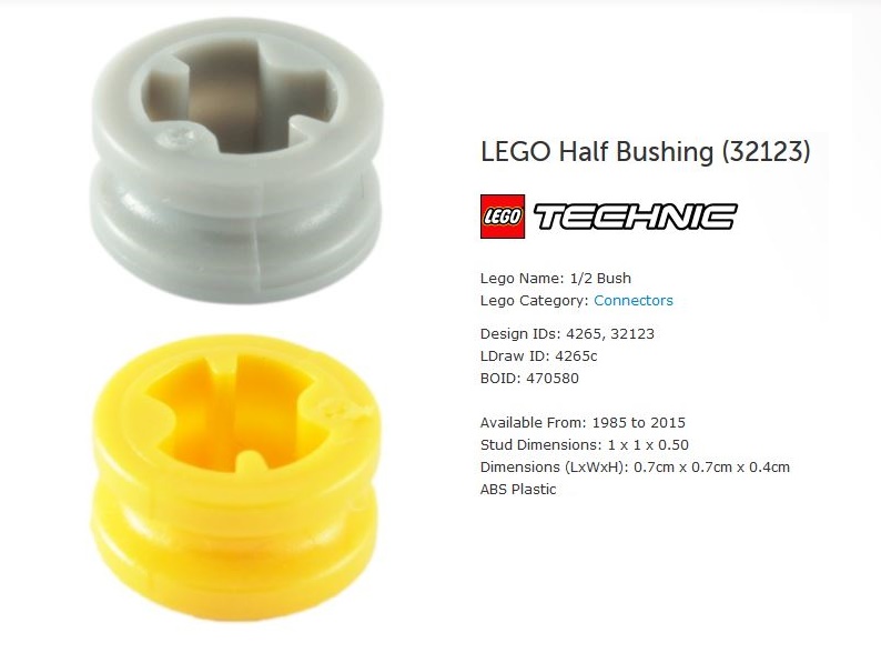 LEGO 32123 Technic Assorted Colors HALF BUSHING CONNECTOR 1/2 ~ stores ...