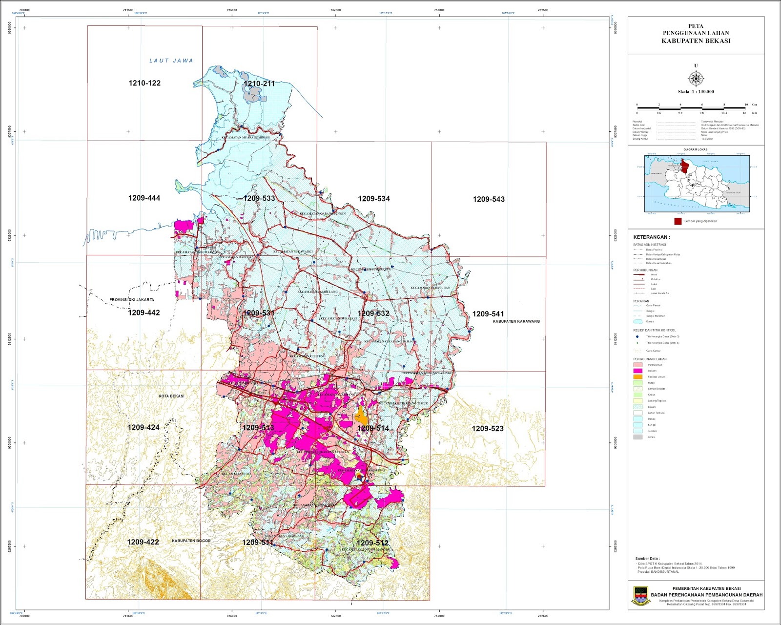 sampah: peta penggunaan lahan kabupaten bekasi