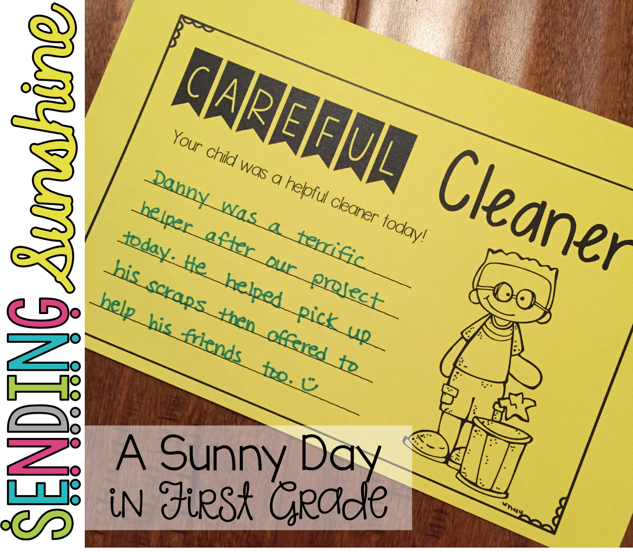 Sending Sunshine! {happy notes for parents} | A Sunny Day in First Grade