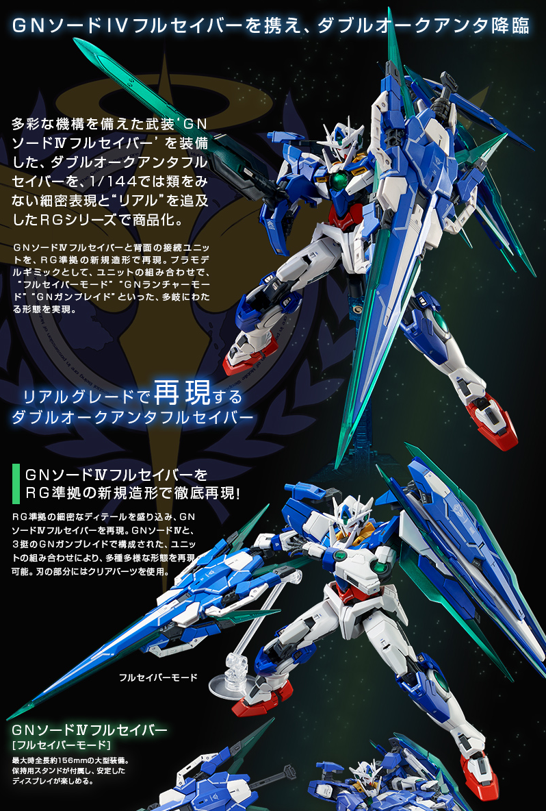 GUNDAM GUY: RG 1/144 00 Qan[T] Full Saber - Official Promo Images