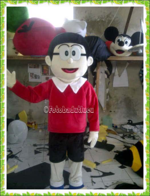 Harga Kostum Badut Nobita Nobi Baju Merah Karakter Murah Doraemon