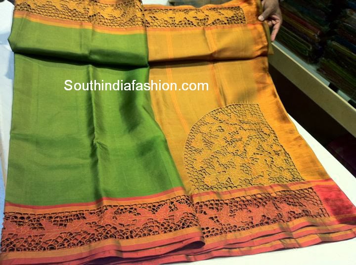 Silk Cut Work Sarees – South India Fashion