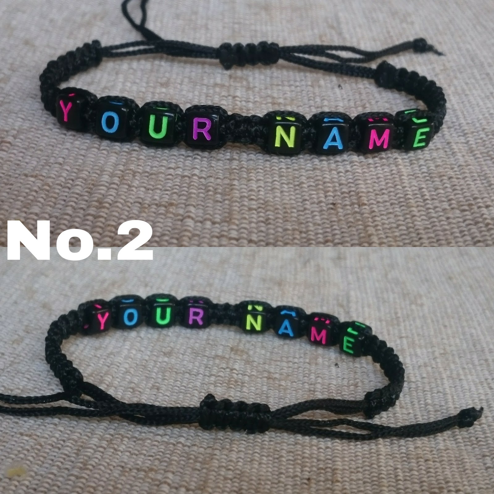 Macrame Market: Handmade Macrame Alphabet Beads Bracelets