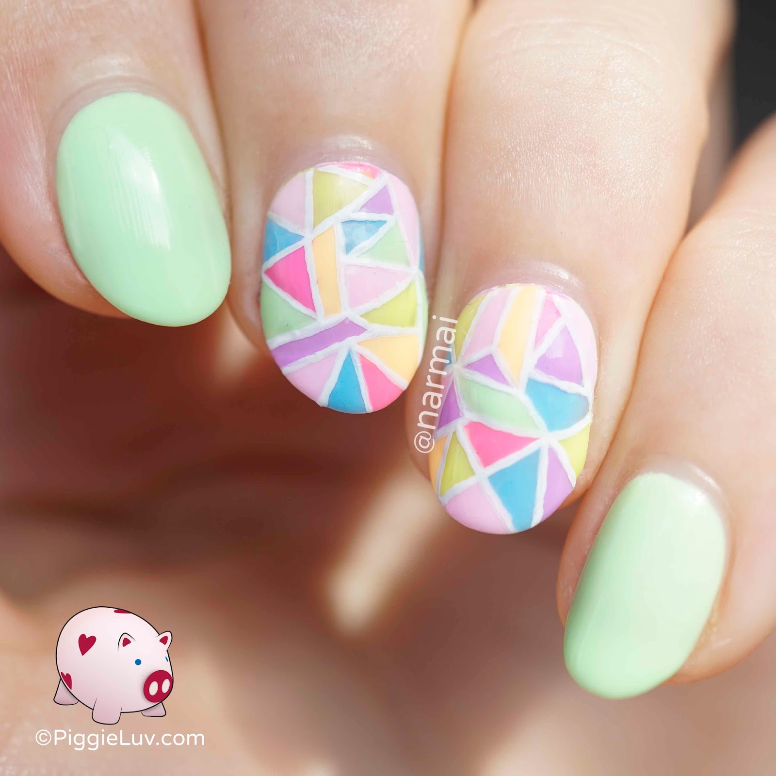 Soft neon geometric nail art | PiggieLuv | Bloglovin’
