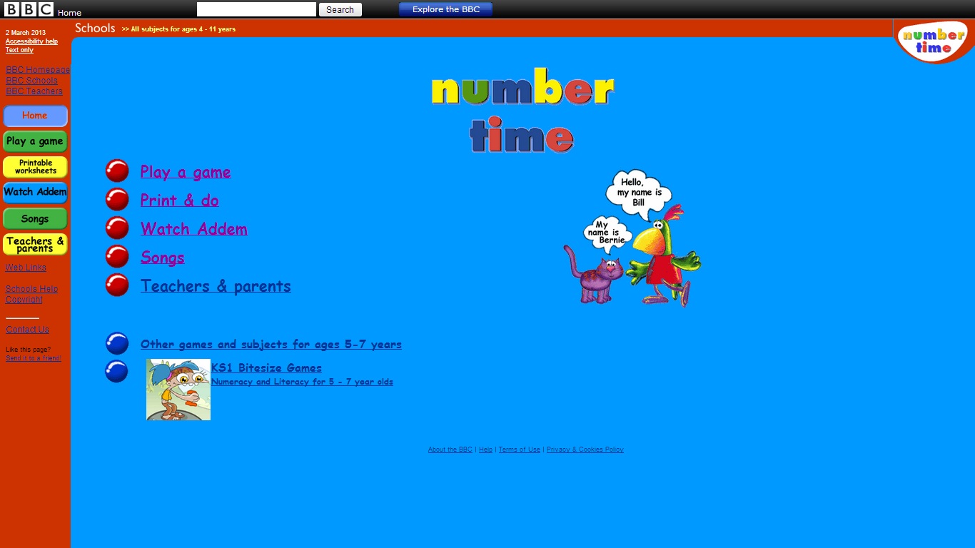 Recursos digitales para Educación Infantil: Number Time