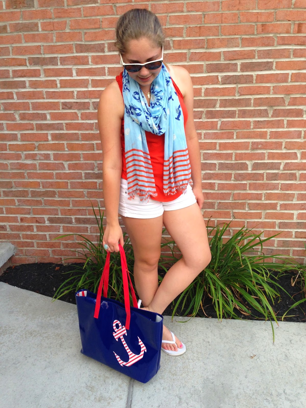 Melanie May: Nautical scarf OOTD