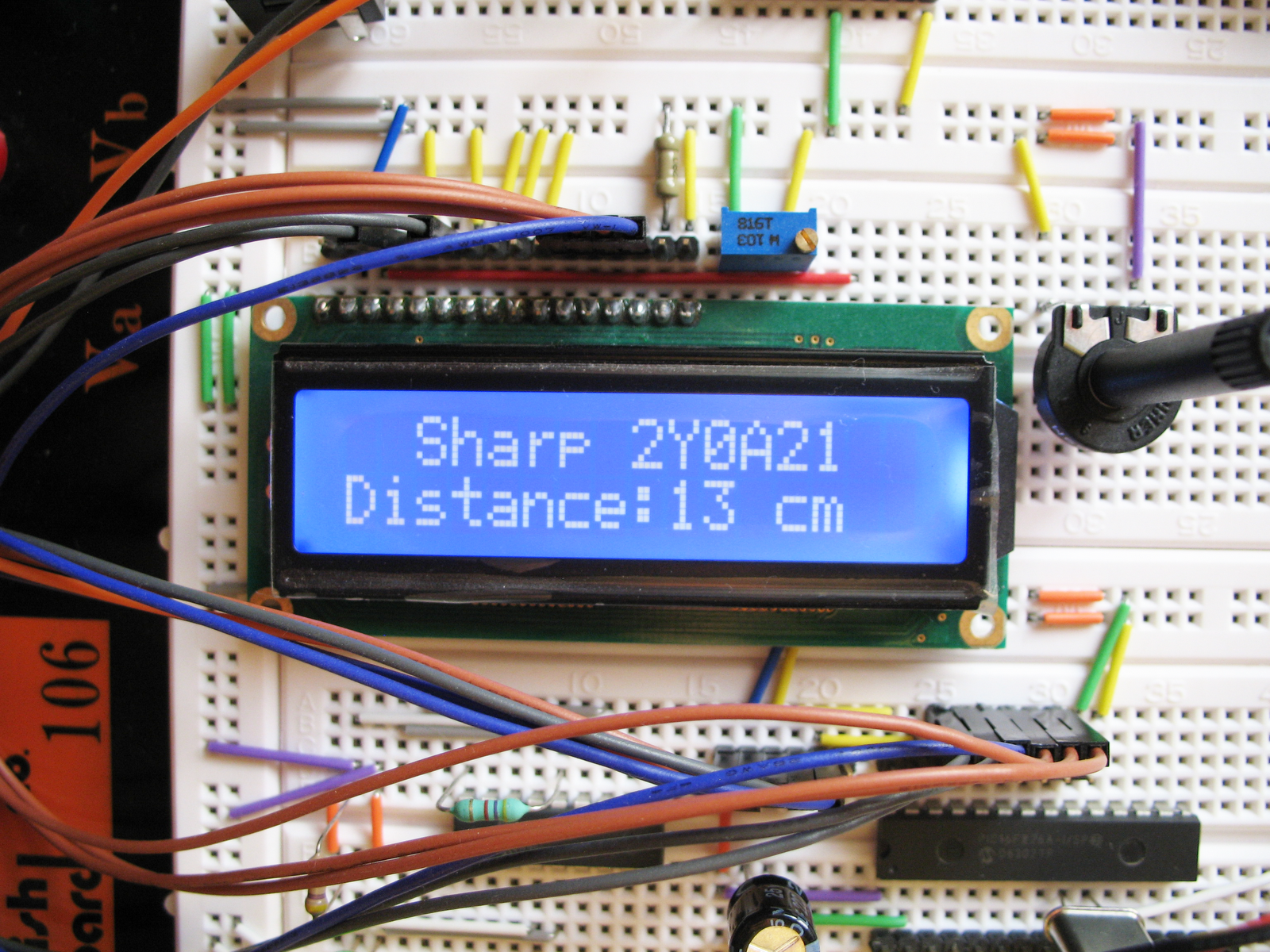 Electronic Experiments: Distance Sensor Sharp 2YOA21 & LCD