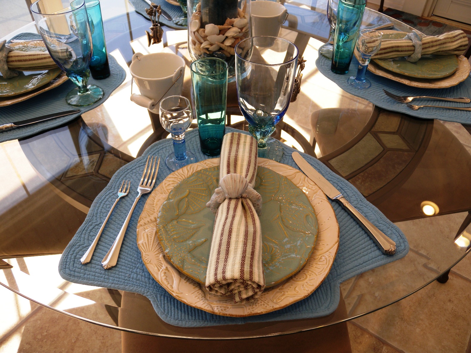 Adrift On The Lake: Seashells Tablescape