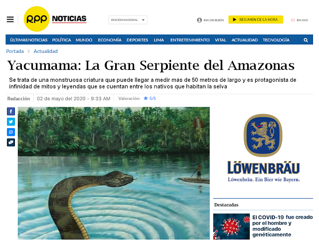 EL LADO OSCURO: YACUMAMA: El misterio de la Gran Serpiente del Amazonas