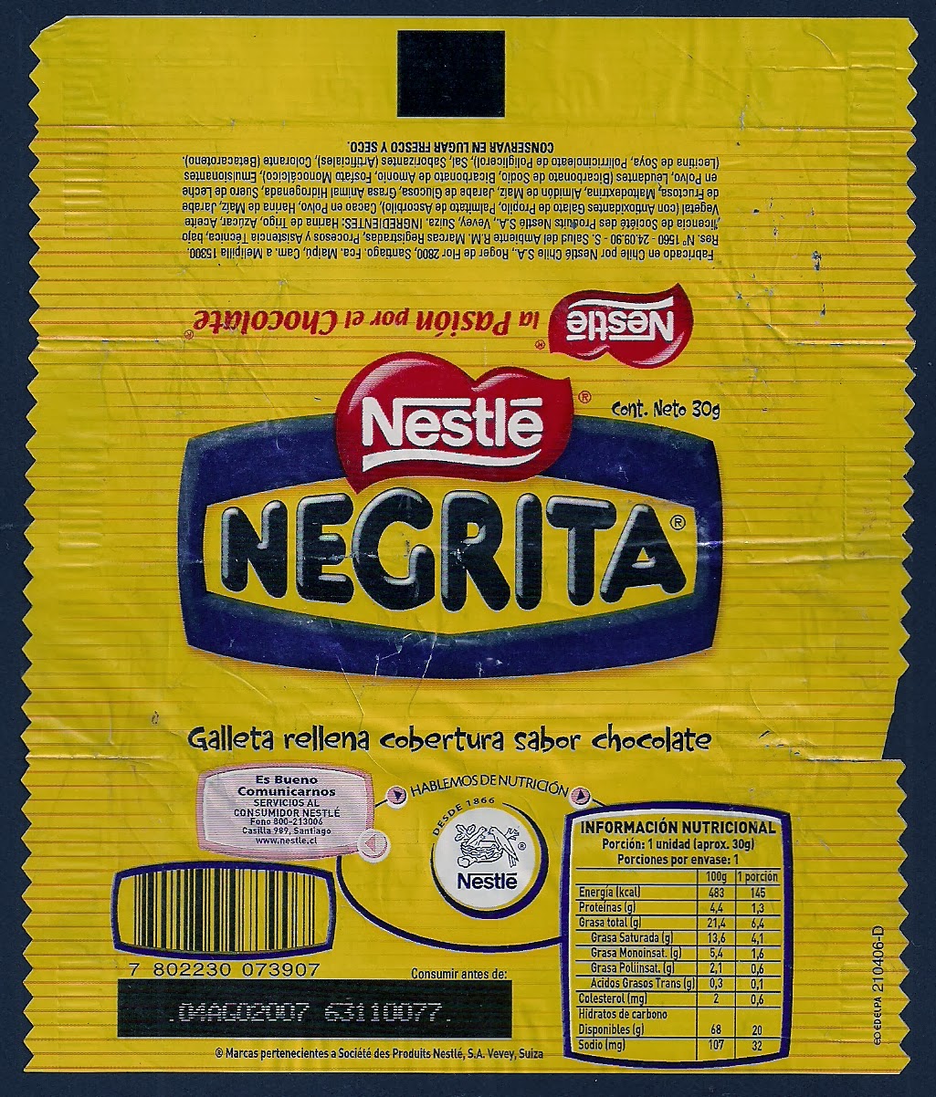 Nestlé Chocolate Wrappers!: Negrita 30g