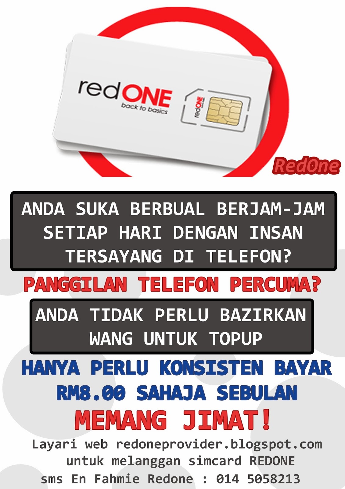IKLAN REDONE SIMCARD PANGGILAN PERCUMA ~ REDONE PROVIDER