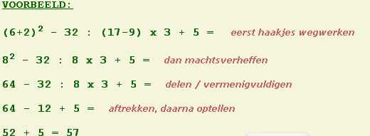 MONTE WIS: de Rekenregels