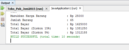 Sitti Muhartini: Program Menghitung Diskon - Menggunakan Console input Scanner Pada Java
